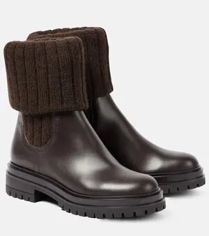 GIANVITO ROSSI Tenney Leather Chelsea Boots - Brown