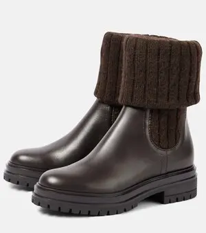 GIANVITO ROSSI Tenney Leather Chelsea Boots - Brown
