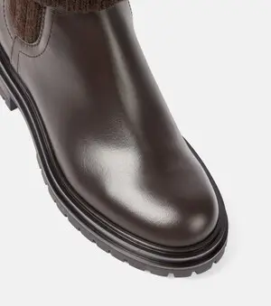 GIANVITO ROSSI Tenney Leather Chelsea Boots - Brown