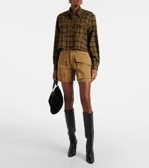 MARANT ETOILE Telina Plaid Cropped Shirt
