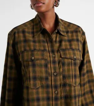 MARANT ETOILE Telina Plaid Cropped Shirt
