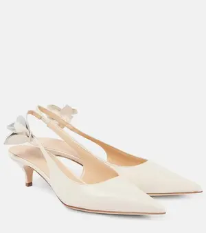 Magda Butrym Bridal Leather Slingback Pumps - White
