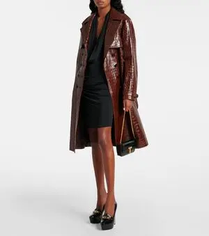 TOM FORD Croc-effect Patent Leather Platform Pumps - Black
