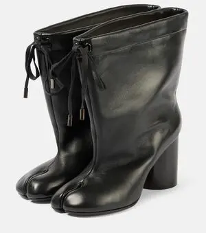 MAISON MARGIELA Tabi Drawstring Leather Ankle Boots