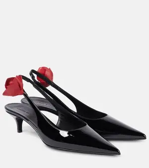 Magda Butrym Floral-appliqué Slingback Pumps