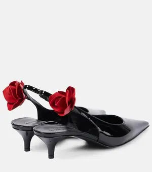Magda Butrym Floral-appliqué Slingback Pumps