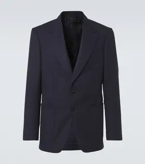 TOM FORD Wool, Mohair, And Silk Suit Jacket - Blue