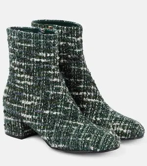 GIANVITO ROSSI Joelle 45 Bouclé Tweed Ankle Boots