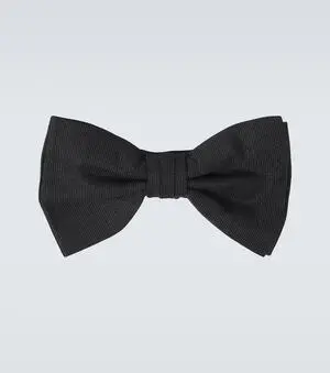 Rubinacci Silk Grosgrain Bow Tie - Black