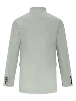 Shanghai Tang Collarless Silk Blazer - Grey