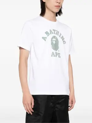 A BATHING APE Logo Print T-shirt - White