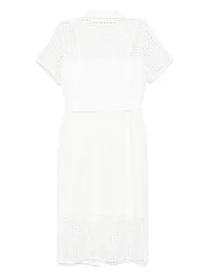 Dkny Grid-pattern Midi Dress