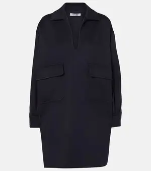 Max Mara Pinna Wool Minidress - Blue