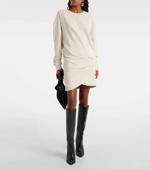 MARANT ETOILE Pipper Draped Mini Dress - Beige