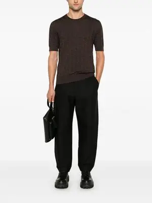 Dolce & Gabbana Dg-logo Silk Sweater - Brown