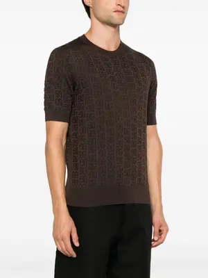 Dolce & Gabbana Dg-logo Silk Sweater - Brown
