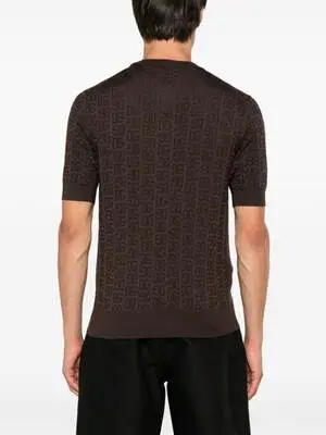 Dolce & Gabbana Dg-logo Silk Sweater - Brown