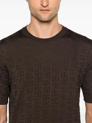 Dolce & Gabbana Dg-logo Silk Sweater - Brown