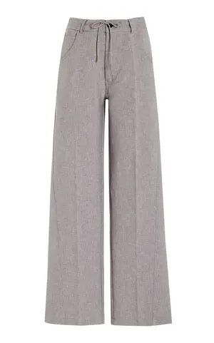 DARKPARK Iris Paperbag-waist Wide-leg Pants - Grey