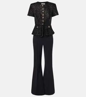 SELF-PORTRAIT Metallic Boucle Jumpsuit