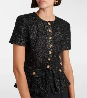 SELF-PORTRAIT Metallic Boucle Jumpsuit