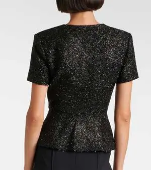 SELF-PORTRAIT Metallic Boucle Jumpsuit