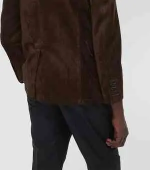 TOM FORD Leather-trimmed Suede Blazer
