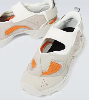 ROA Suede And Fabric Sneakers - Orange
