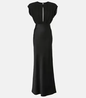 Max Mara Randers Silk Satin Crepe Maxi Dress