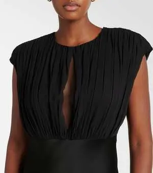Max Mara Randers Silk Satin Crepe Maxi Dress