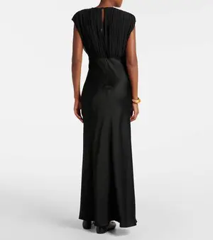 Max Mara Randers Silk Satin Crepe Maxi Dress