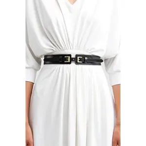 BELLE & BLOOM London Fog Leather Waist Belt - Black