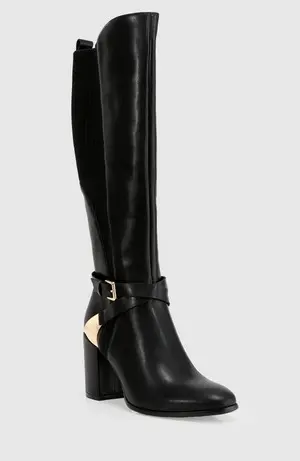 BELLE & BLOOM Breton Knee High Boot - Black