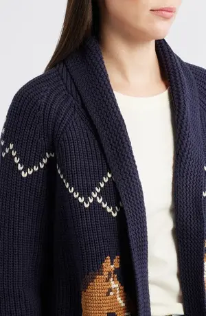 The Great. The Horse Lodge Cotton Blend Cardigan
