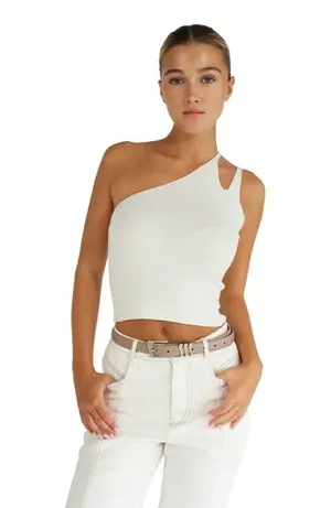 BELLE & BLOOM Symphony Knit Crop Top - Cream