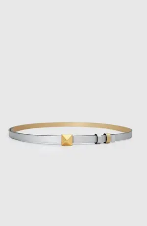 BELLE & BLOOM Cleopatra Pyramid Stud Leather Belt - Metallic