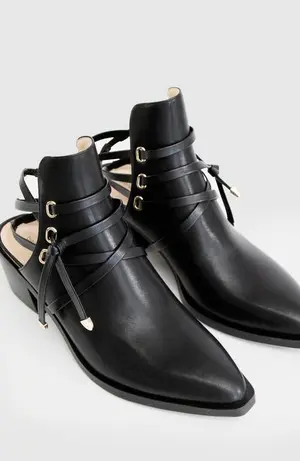 BELLE & BLOOM Open Back Boots - Black