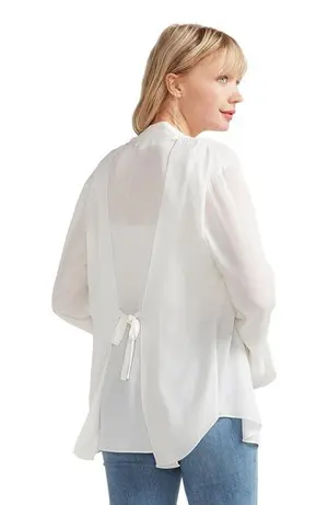 BELLE & BLOOM Sheer Genius Lightweight Blazer - White