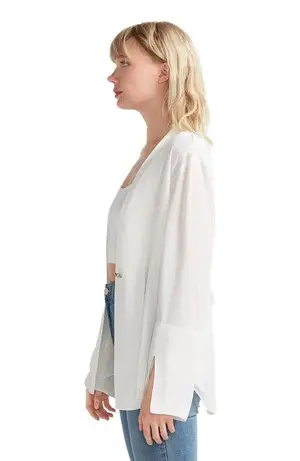 BELLE & BLOOM Sheer Genius Lightweight Blazer - White