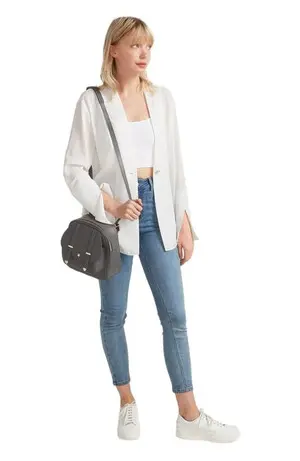 BELLE & BLOOM Sheer Genius Lightweight Blazer - White