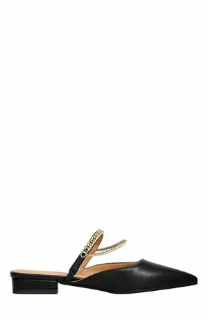 BELLE & BLOOM On The Go Leather Flat - Black