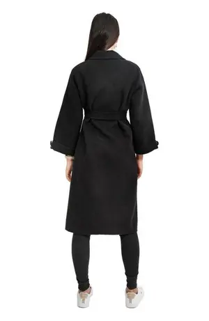 BELLE & BLOOM Oversized Wool Coat - Black