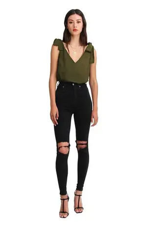 BELLE & BLOOM Feel For You V-neck Top - Military