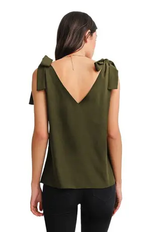 BELLE & BLOOM Feel For You V-neck Top - Military
