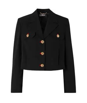 Versace Cropped Wool-gabardine Jacket