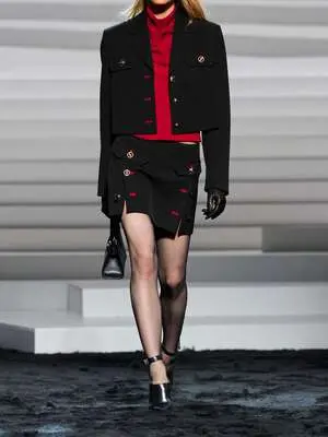 Versace Cropped Wool-gabardine Jacket