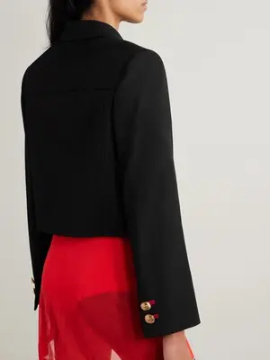 Versace Cropped Wool-gabardine Jacket
