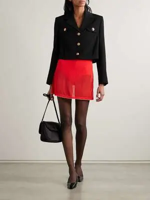 Versace Cropped Wool-gabardine Jacket