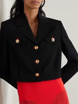 Versace Cropped Wool-gabardine Jacket