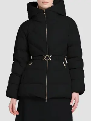 Moncler Brosse Belted Puffer Jacket - Black
